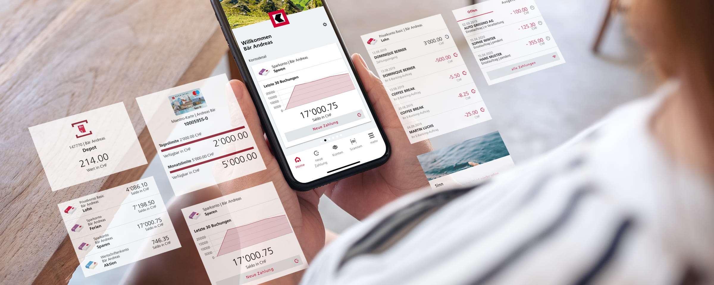 Die BEKB-App für mobiles Banking – BEKB